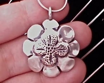 Coin Heart Flower Pendant made from Silver US by jessiedriscoll