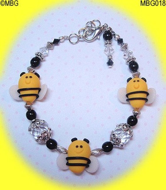 BUMBLE BEE Bracelet Handmade from My Bead Garden