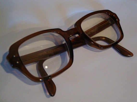 Vintage Brown USS Army Issue Glasses 1960's by NerdybirdVintage