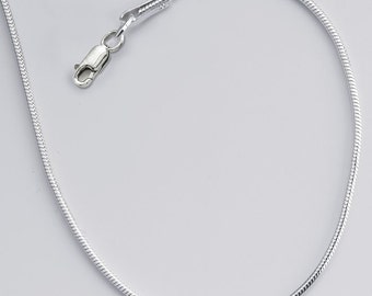 18 Inch Sterling Silver Snake Chain 1mm Necklace