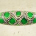 Lampwork Glass Bead Green Organic Focal with Webbed Silvered
