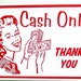 CASH ONLY retro style sign for business or fun by cinda on Etsy