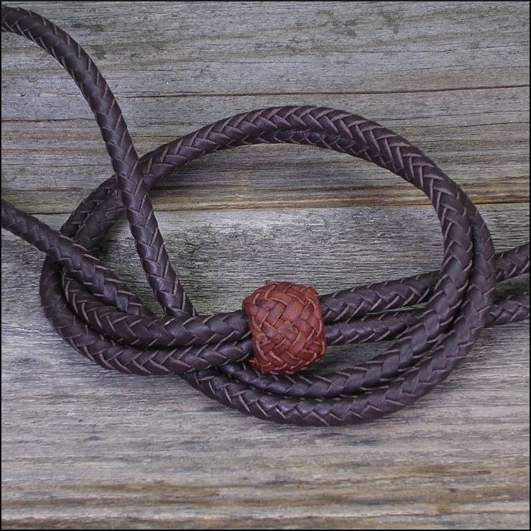 Items similar to Brown Herringbone Braid Leather Lanyard on Etsy