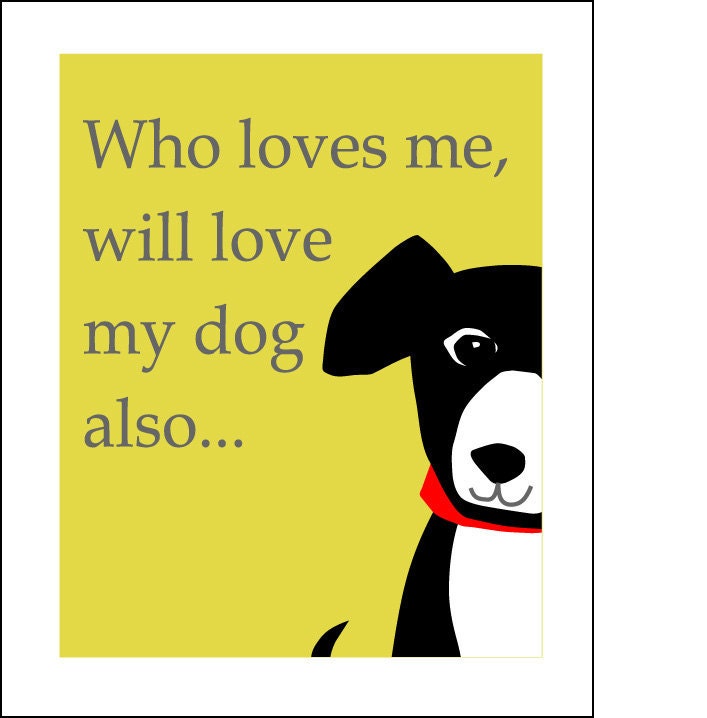 Love me love my dog cute dog print in mat