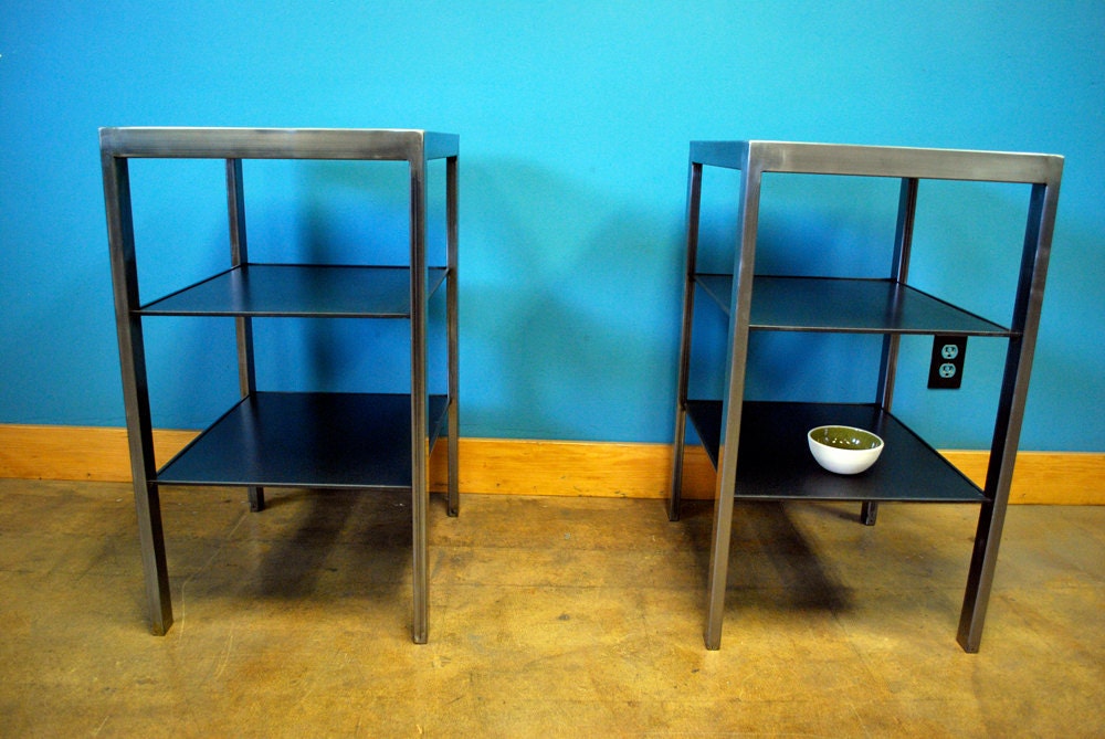 Steel Panel Side Table by deliafurniture on Etsy