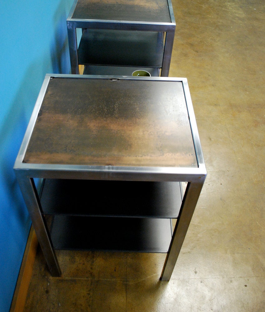 Steel Panel Side Table by deliafurniture on Etsy