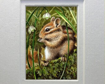 Chipmunk art | Etsy