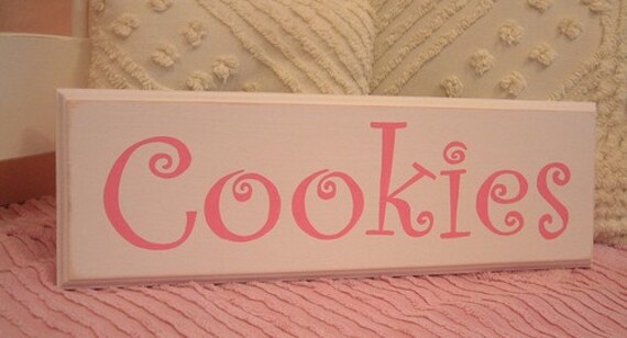 Cookies SIGN Wood Shabby Style Your Color and WORD