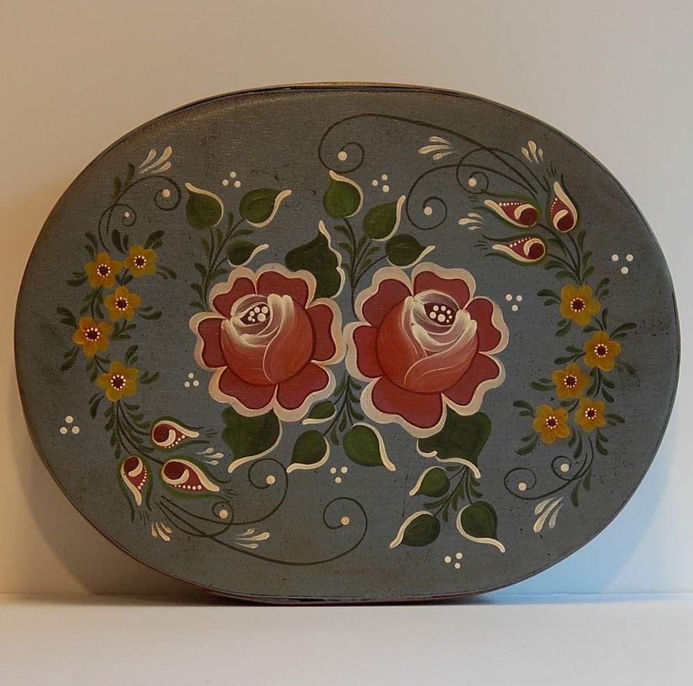 Hand Painted Wooden Band Box Country Rose Laisser Faire