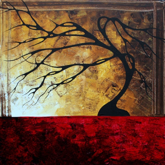 Items similar to Abstract Art Original Goth Gothic Bold Landscape ...