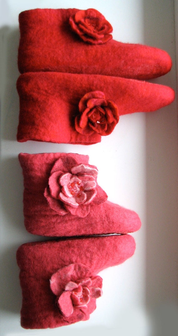 Custom made felted woolen slippers Hand felted wool