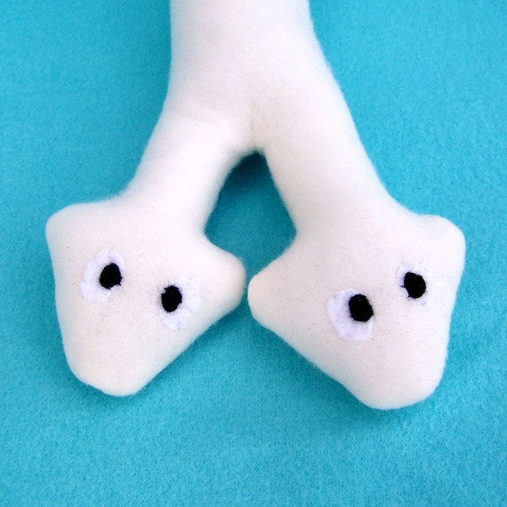 Planarian plush soft sculpture two heads
