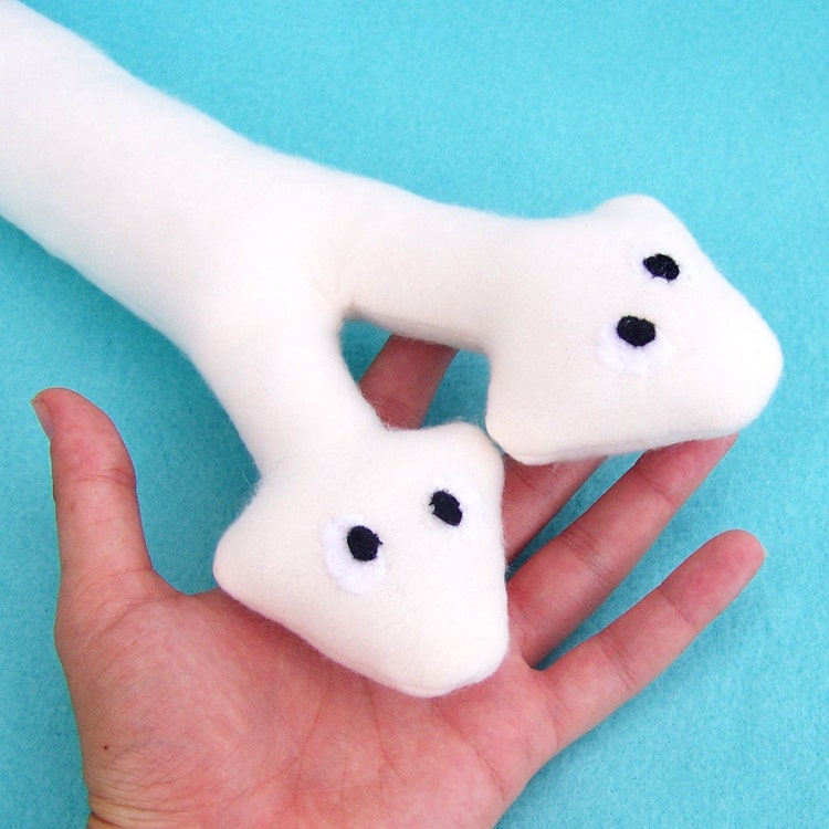 Planarian plush soft sculpture two heads by PHYLAplush on Etsy