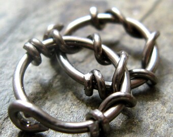 18g beringed custom single hoop or nose ring by thebeadedlily