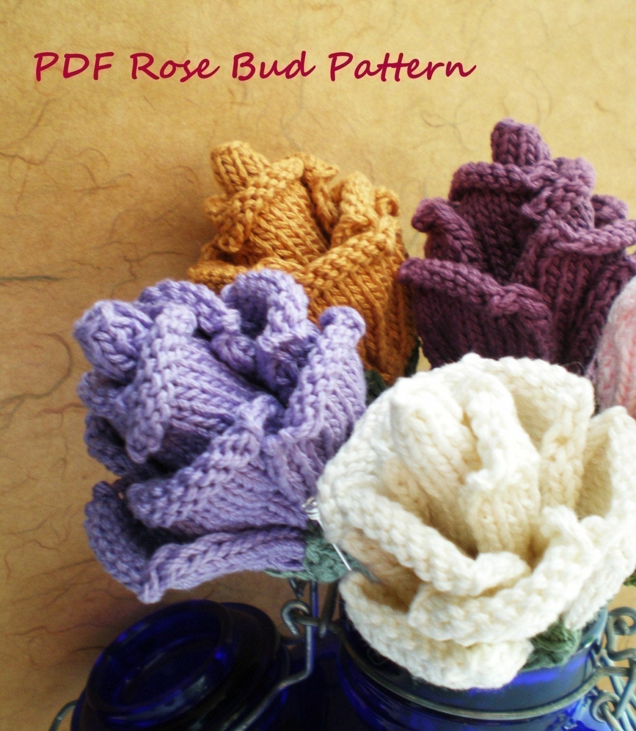 PDF Knitting Pattern Rose Bud