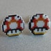 magic mushroom super mario 3 stud earrings
