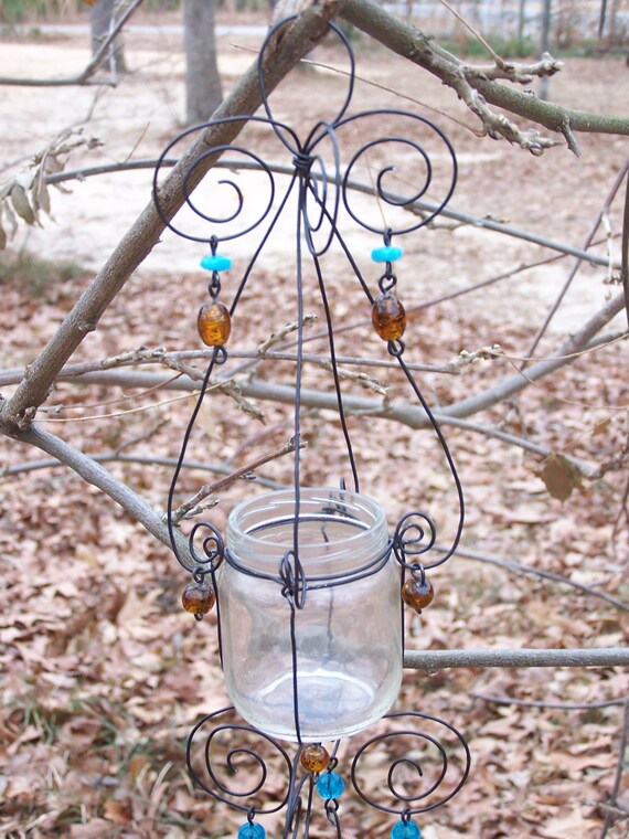 Items similar to bohemian hanging wire lantern on Etsy