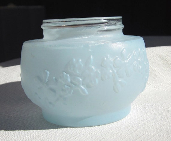 Antique Sky Blue Colored Avon Jar Aqua246