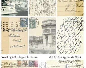 Instant Download French Postcards Digital Collage Sheet Vintage French ...