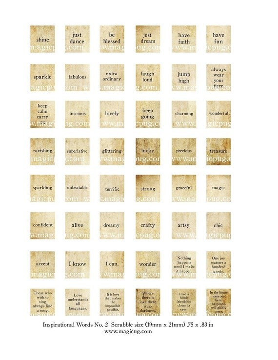 Inspirational Words No. 2 scrabble size .75 x .83 inch by magicpug