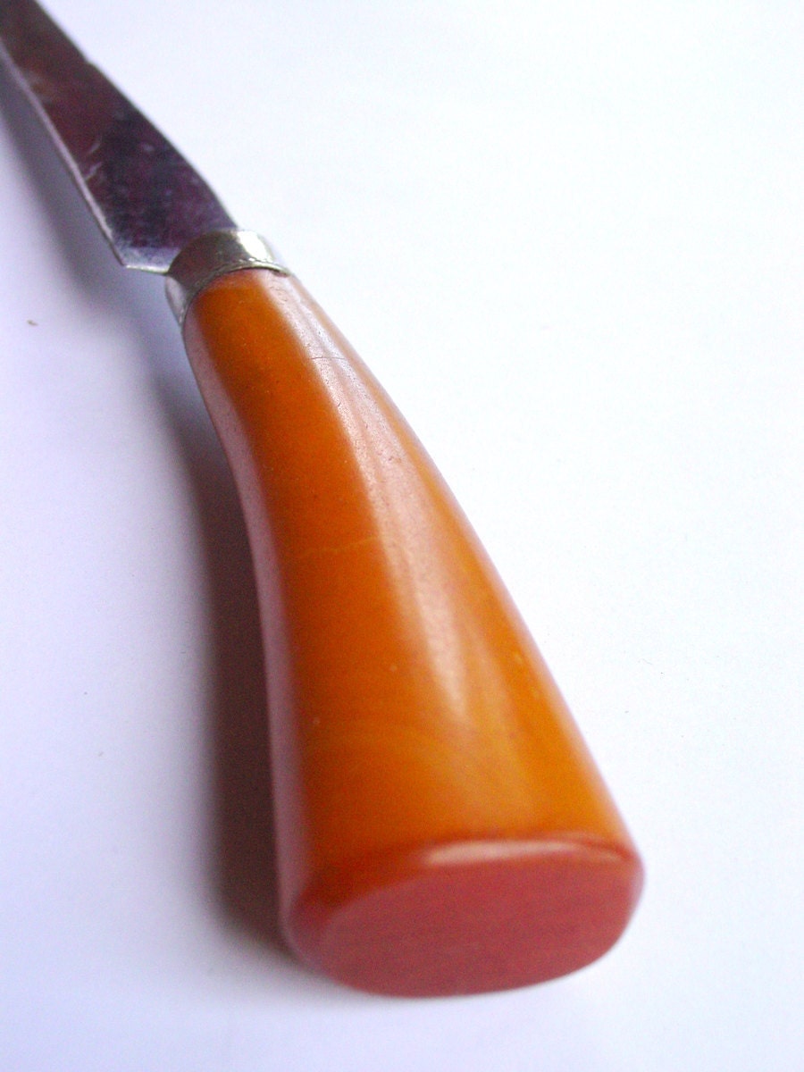 Bakelite Handled Knife with Butterscotch Handle, Vintage Windmill Logo ...