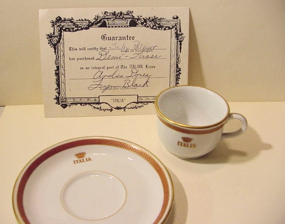 demi-tasse china cup and saucer Andrea Doria shipwreck