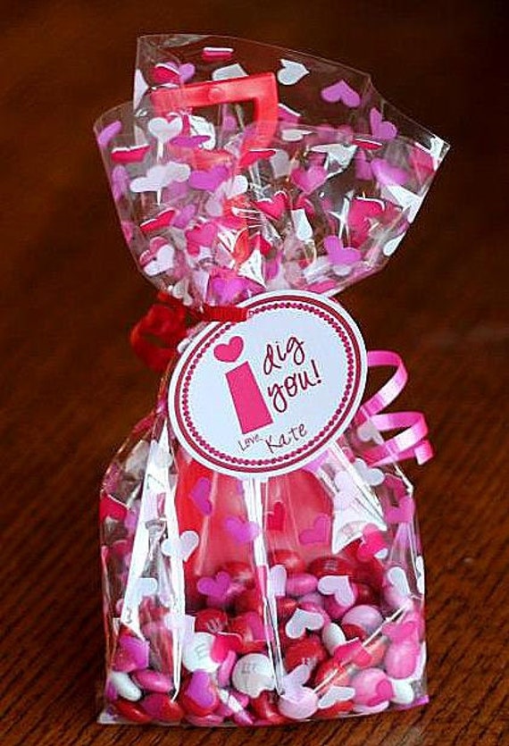 Items similar to DIY Printable Valentine Tags- I DIG You - Red and Pink ...