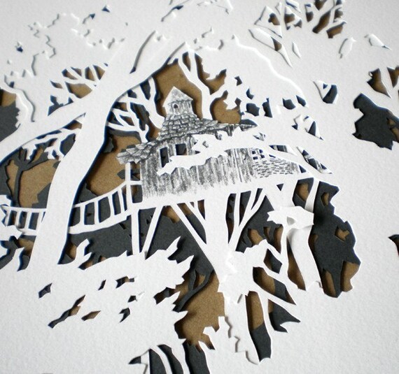 Items similar to Custom papercut illustration on Etsy