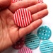 Buttons 10 BIG Cherry Red Stripe 3.5cm 1.25inch by BigFish on Etsy