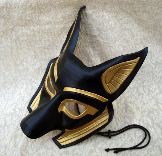 Egyptian Jackal Mask Anubis Handmade Leather Mask By