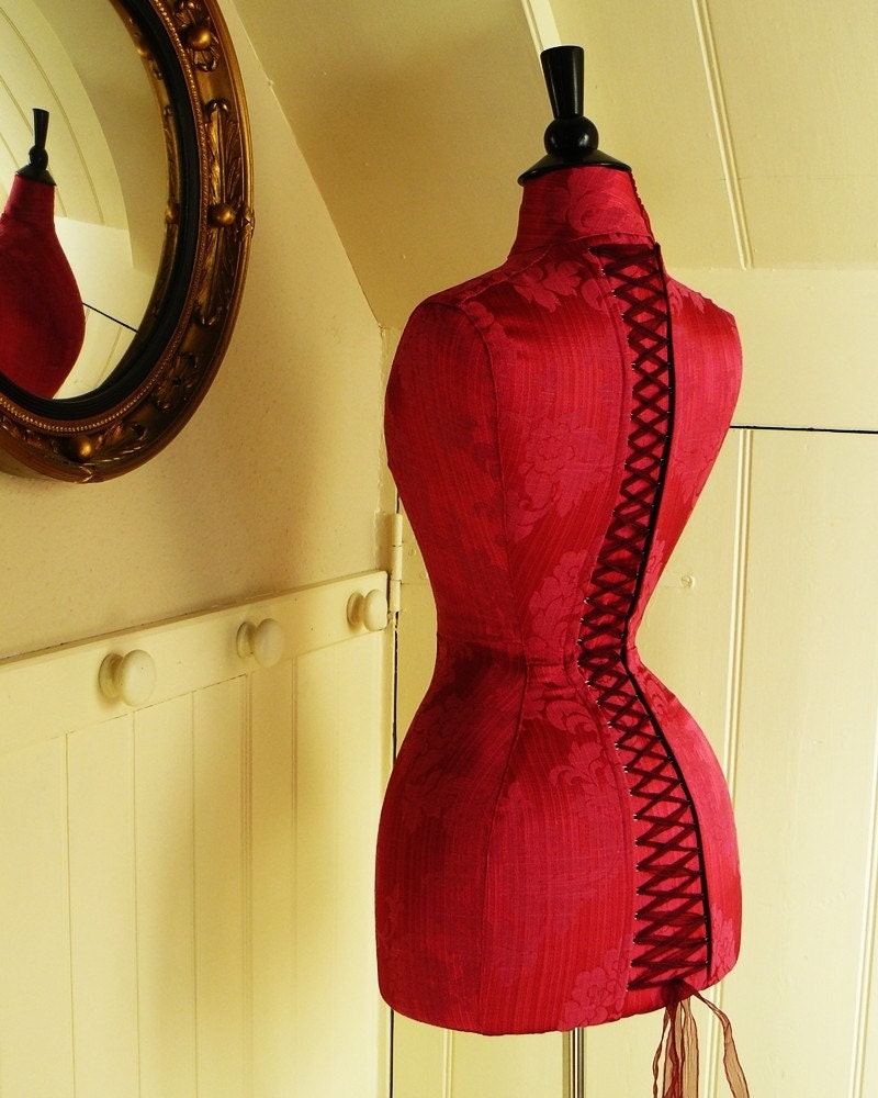 Corset Display Mannequin Burlesque Damask Wasp Waisted Home