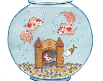 Mermaid art print ocean sealife illustration by SepiaLepus on Etsy