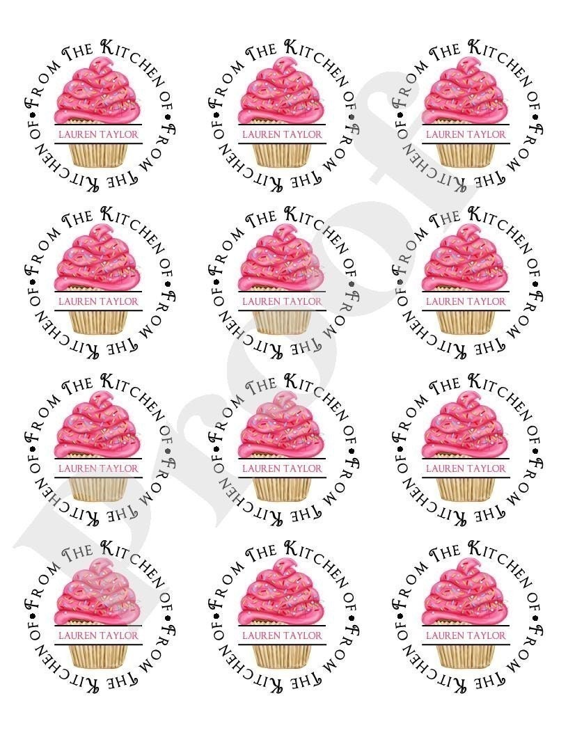 Cupcake stickers Personalize Stickers Cupcake FUN Cupcakes