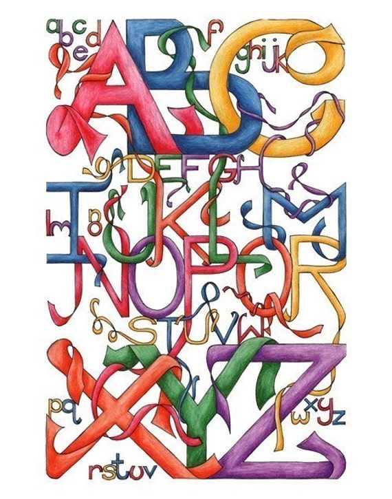 Items similar to ABC - Limited Edition Alphabet 11x14 fine art print ...