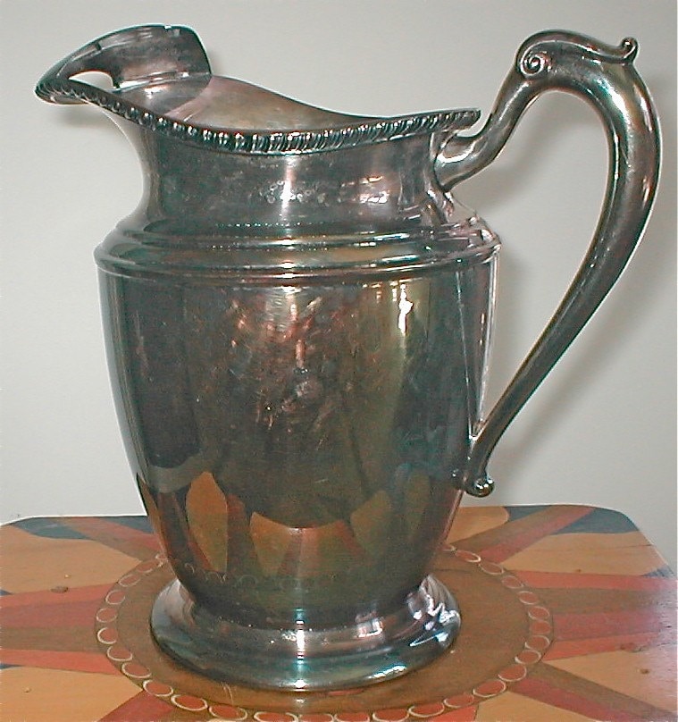 Crescent Silver Water Pitcher Vintage Table Necessary