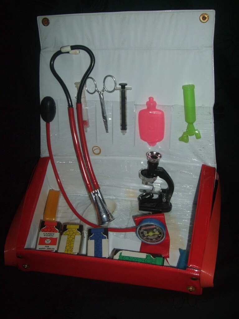 VINTAGE BLUE BOX TOY MEDICAL KIT by saltsmansoap on Etsy