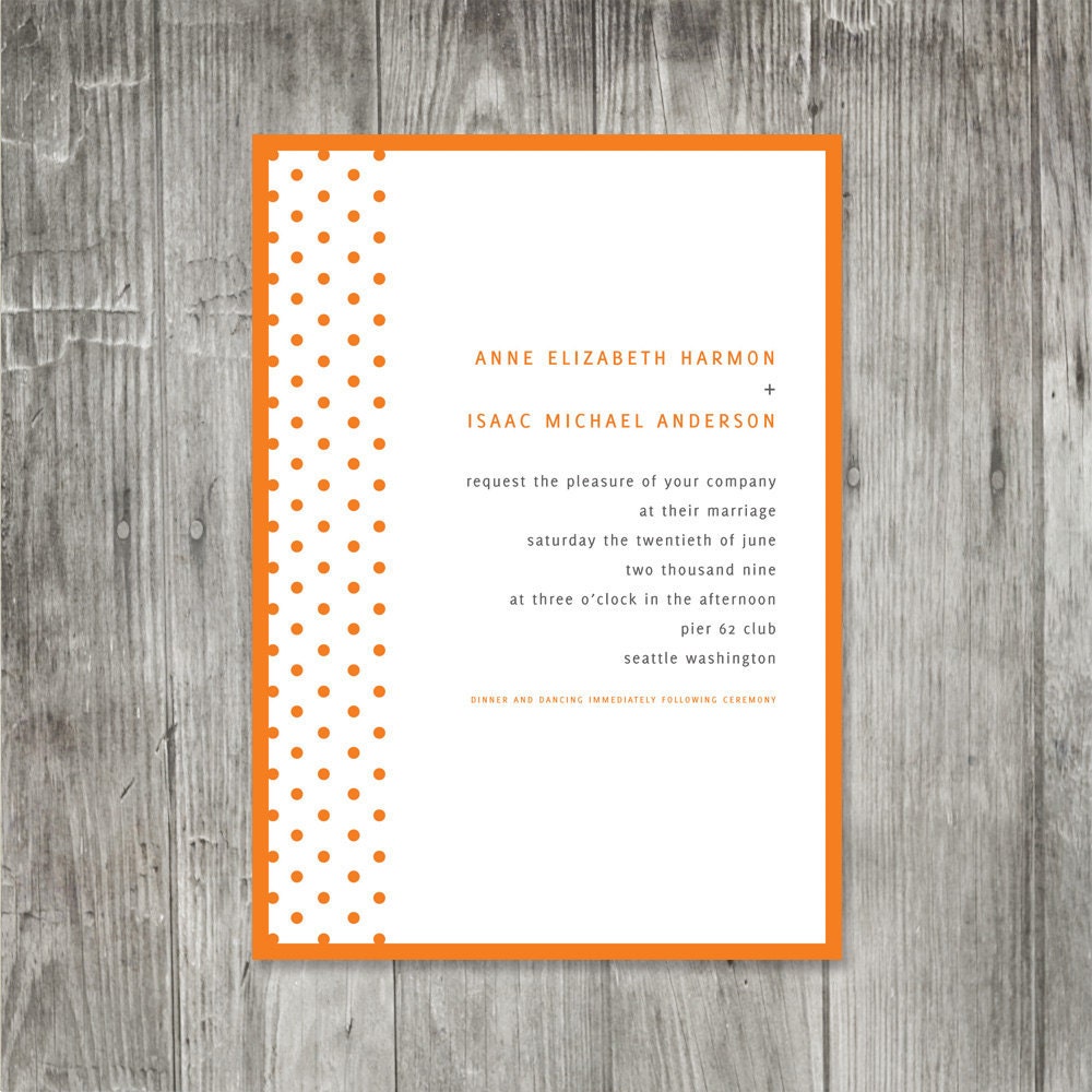 Polished Polka Dots Wedding Invitation – OnePaperHeart – Stationary ...