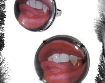Vampire teeth ring | Etsy