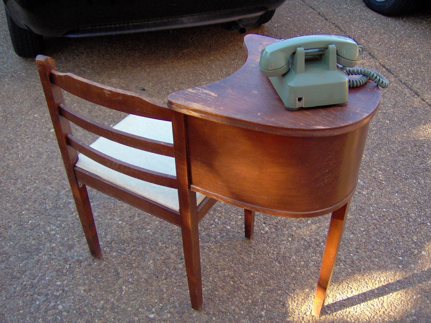 Vintage Gossip Bench Near antique telephone by FunkyQuailVintage