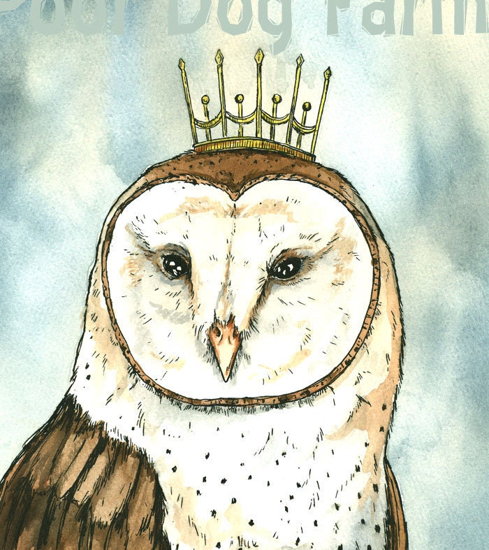 OWL Queen 8x10 hand painted print
