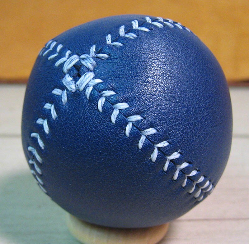LEMON BALL baseball. Vintage lemon peel style baseball. Blue