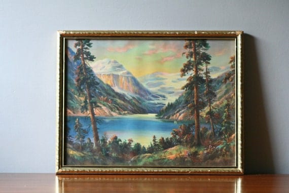 vintage lithograph print