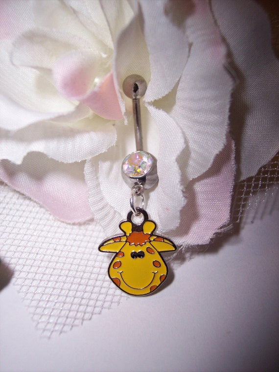 Giraffe belly button ring