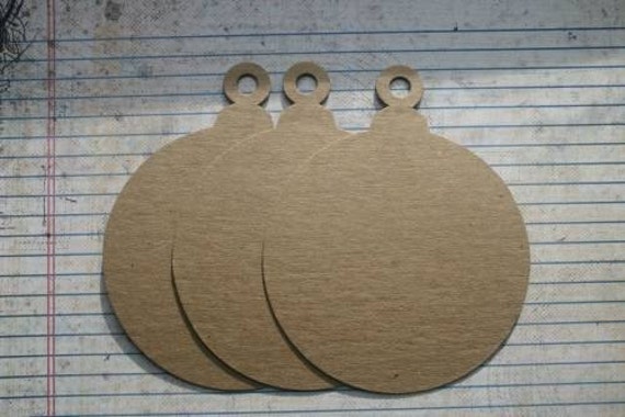 3 Large round ornament bare chipboard die cuts diecuts