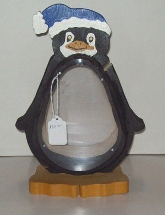 Items similar to Wooden Penguin Bank on Etsy