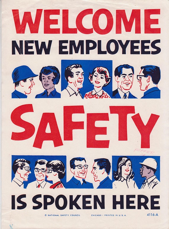 Lot of 4 Vintage Workplace Safety Posters 1960s National