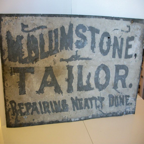 Late 1800s Tailor Sign Antique Tailors Shop Sign