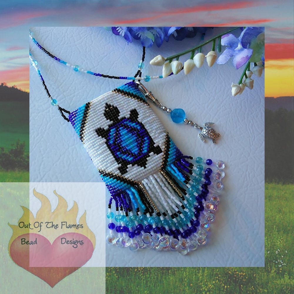 Bead PATTERN Turtle Totem Amulet Bag Loom or Square Stitch