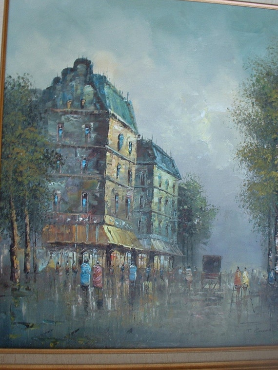 Magnificent Vintage Huge Oil on Canvas by T Carson