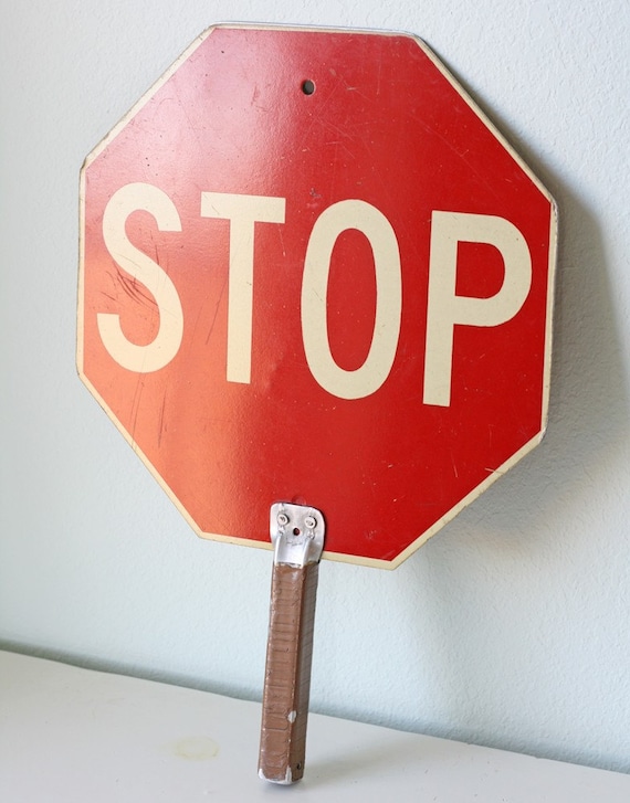 Vintage Crossing Guard Stop Sign